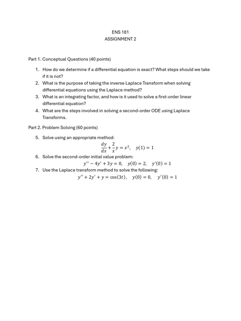 ENS 181 Assignment 2 | PDF