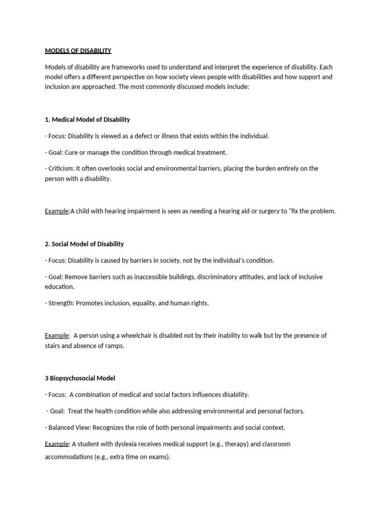 Models of Disability | PDF