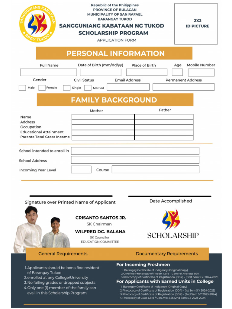 Scholarship Application Form Final | PDF