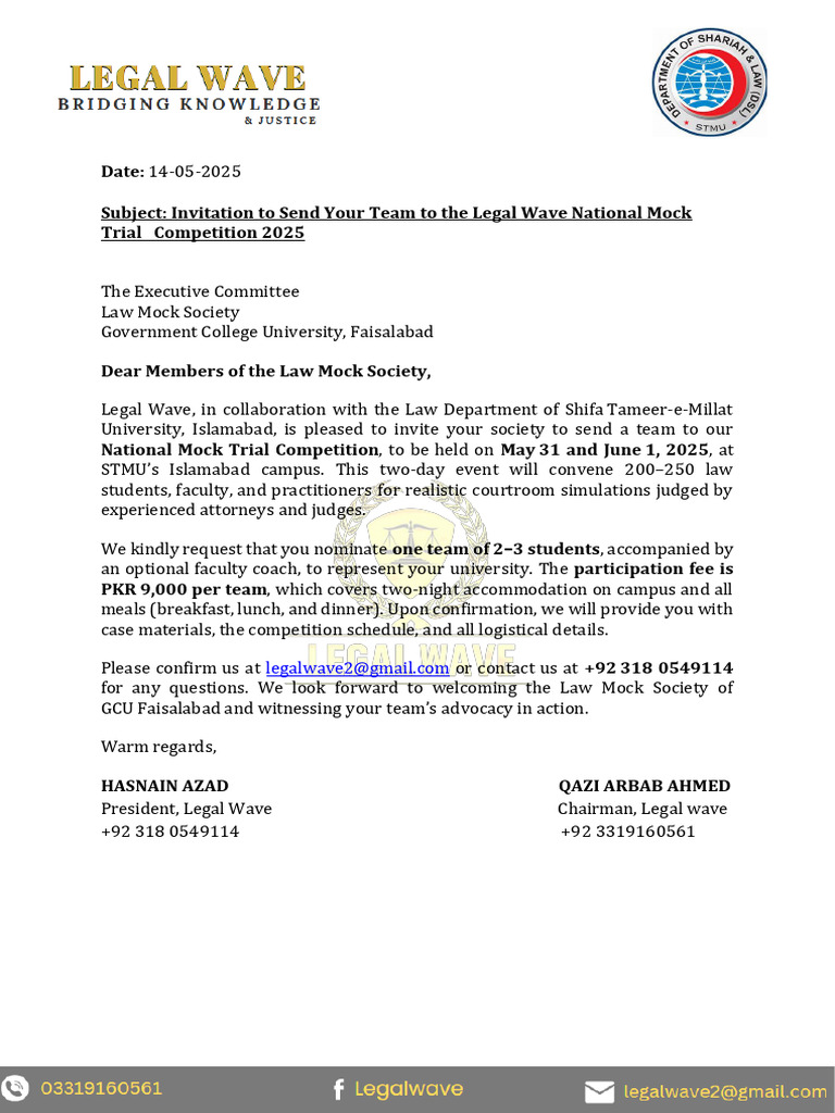 Proposal Letter GCUF | PDF