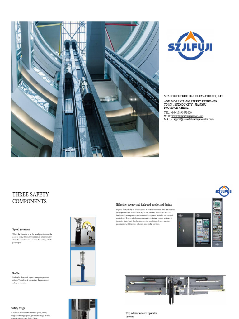 FUTURE FUJI Complete Elevator Catalog | PDF | Elevator | Brake