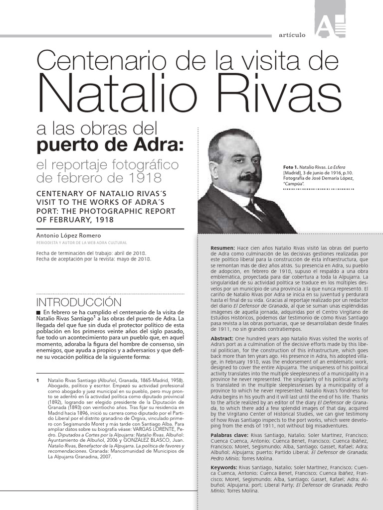 Centenario de Natalio Rivas en Adra | PDF | Gobierno | España