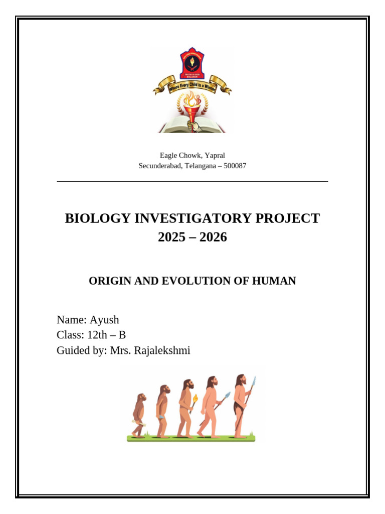 Origin and Evolution of Human Project | PDF | Homo | Human Evolution