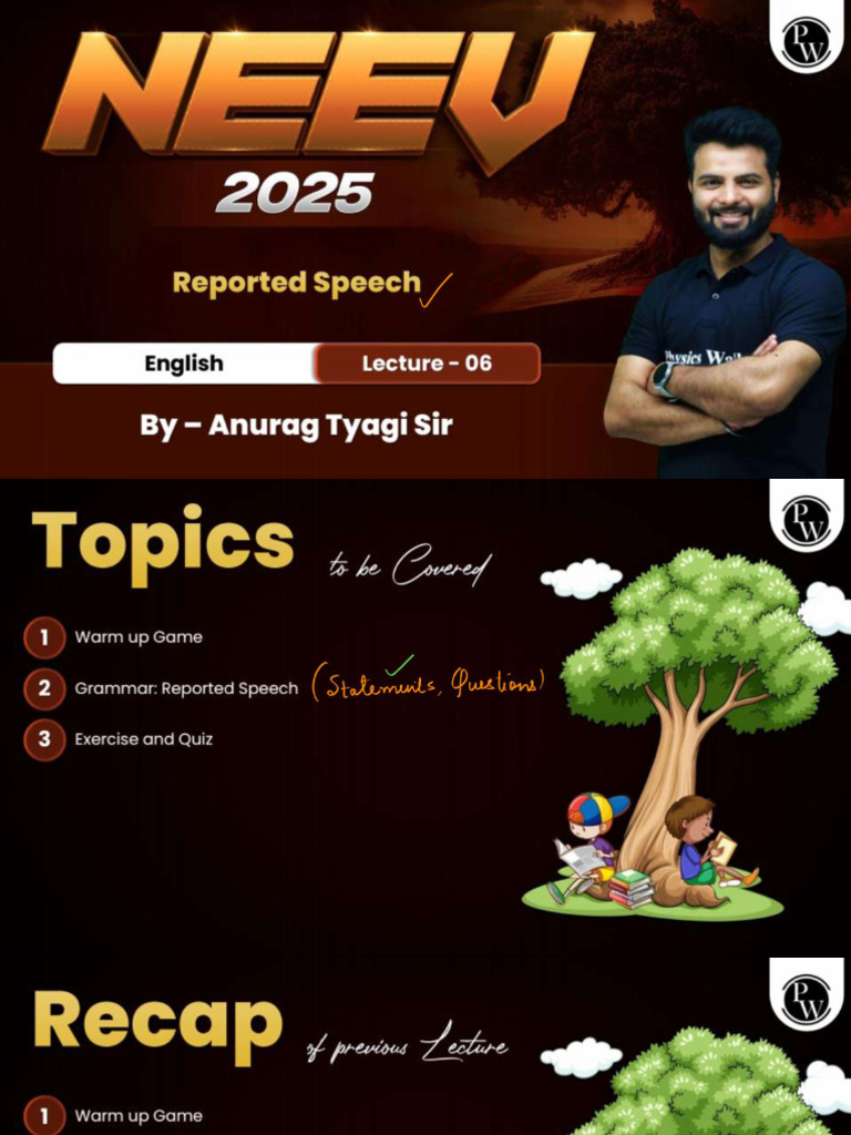 Reported Speech - Part I (Statements) CLASS 9 | PDF