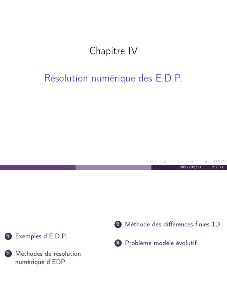 Presentation Résolution Numérique Des EDP | PDF | Équation aux dérivées ...