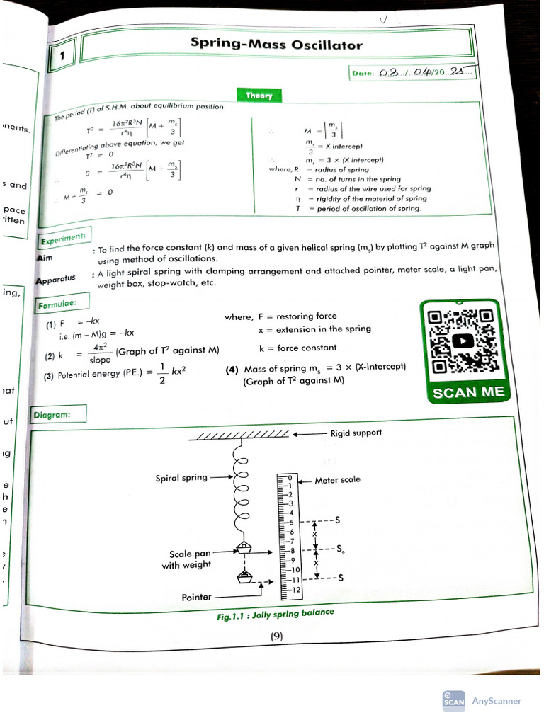 Spring Mass Oscillator-1 | PDF