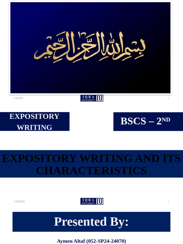 Expository Writing: Key Characteristics | PDF | Human Communication ...