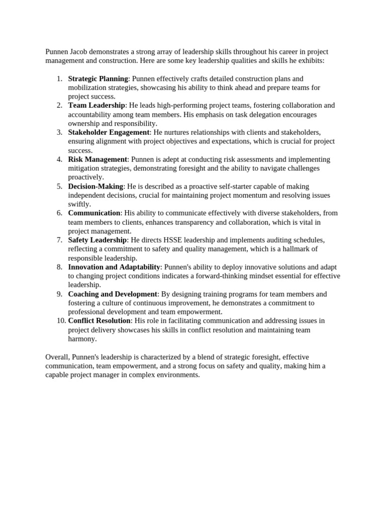 Leadership Skills in Project Management | PDF