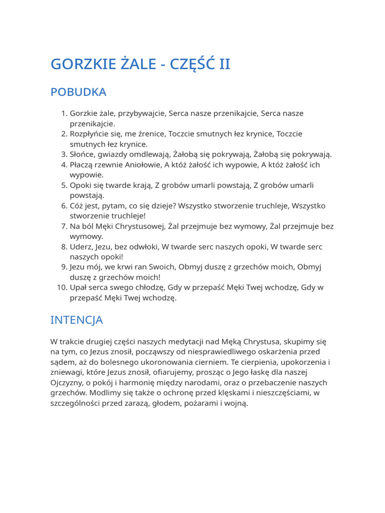 Gorzkie Zale Czesc 2 | PDF