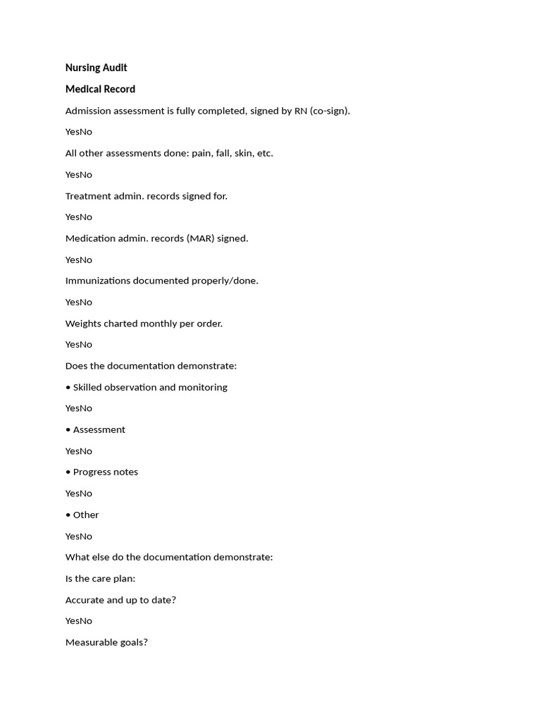 Nursing Audit | PDF