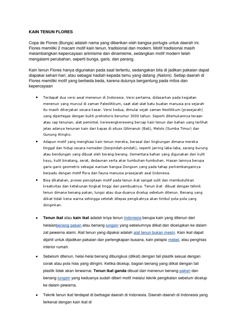 Kain Tenun Flores | PDF