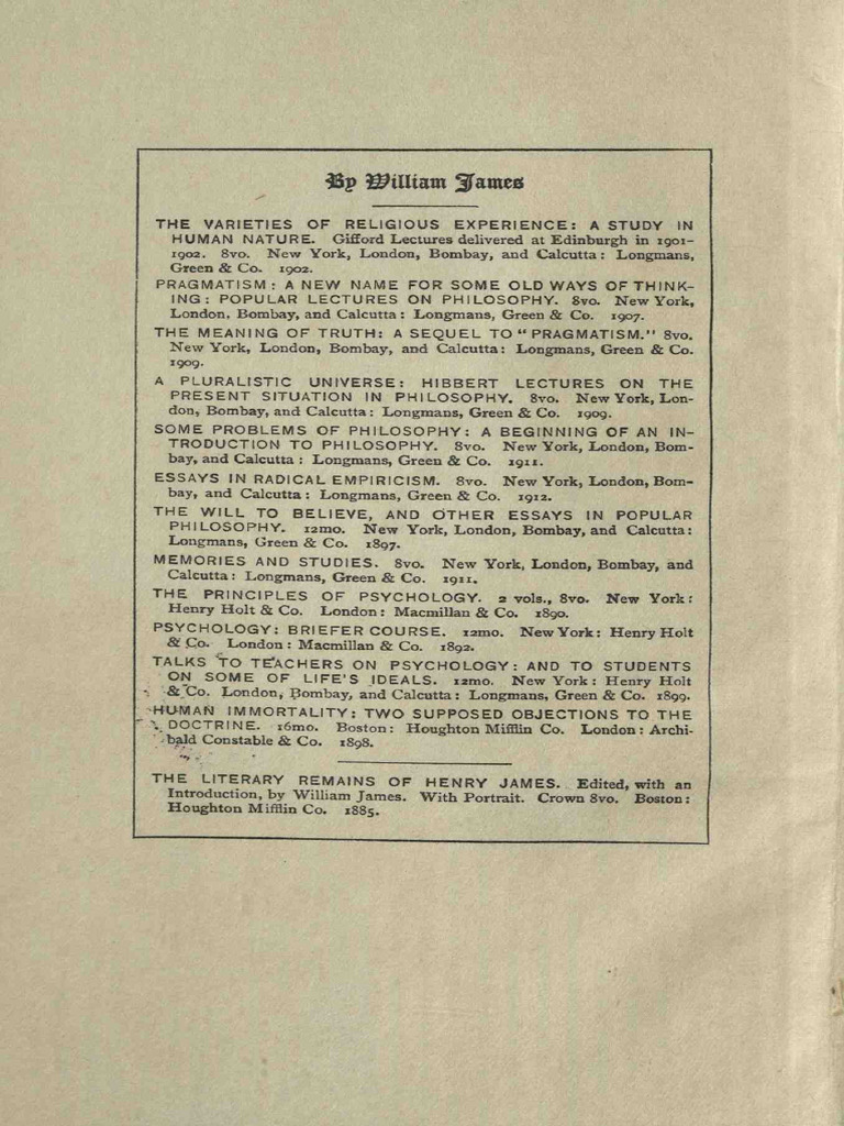 A Pluralistic Universe James William London 1912 | PDF | Idealism ...