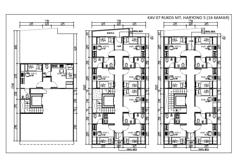 Kav 07 Denah + Lift | PDF