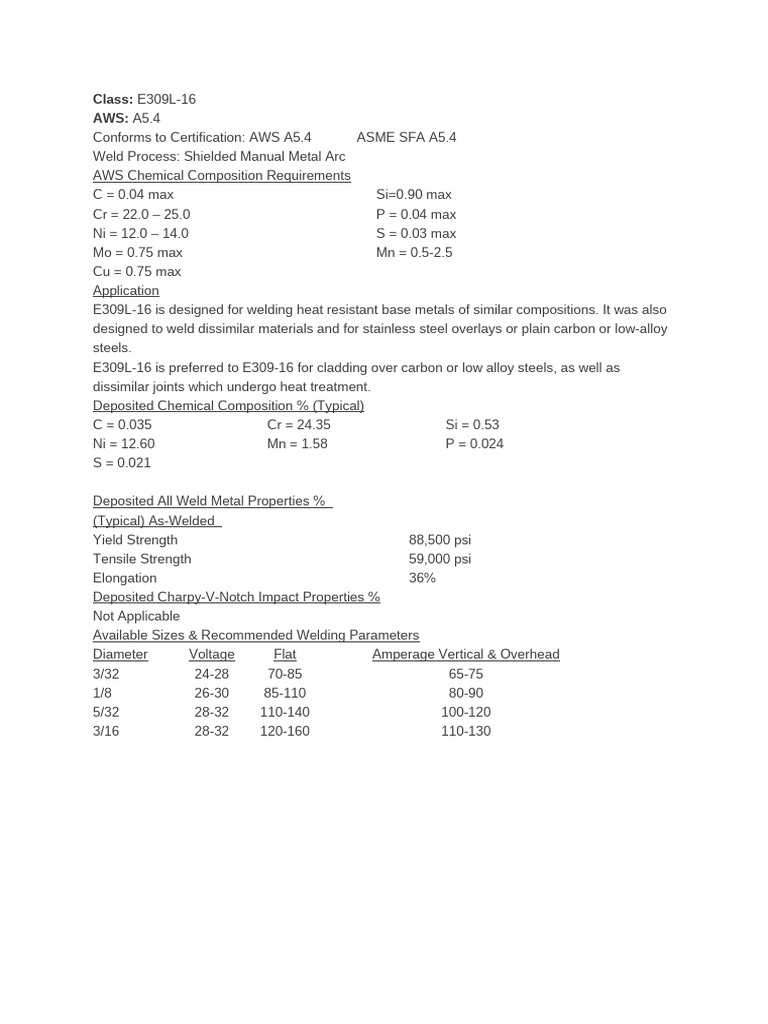 E309L | PDF