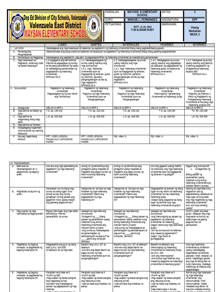 DLL in Epp4 q1 - Week3 | PDF