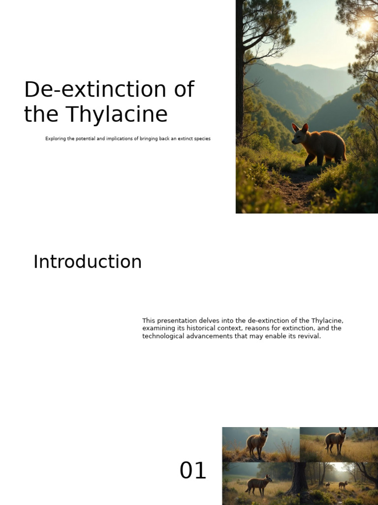 De-Extinction of The Thylacine | PDF | Extinction | Environmental ...