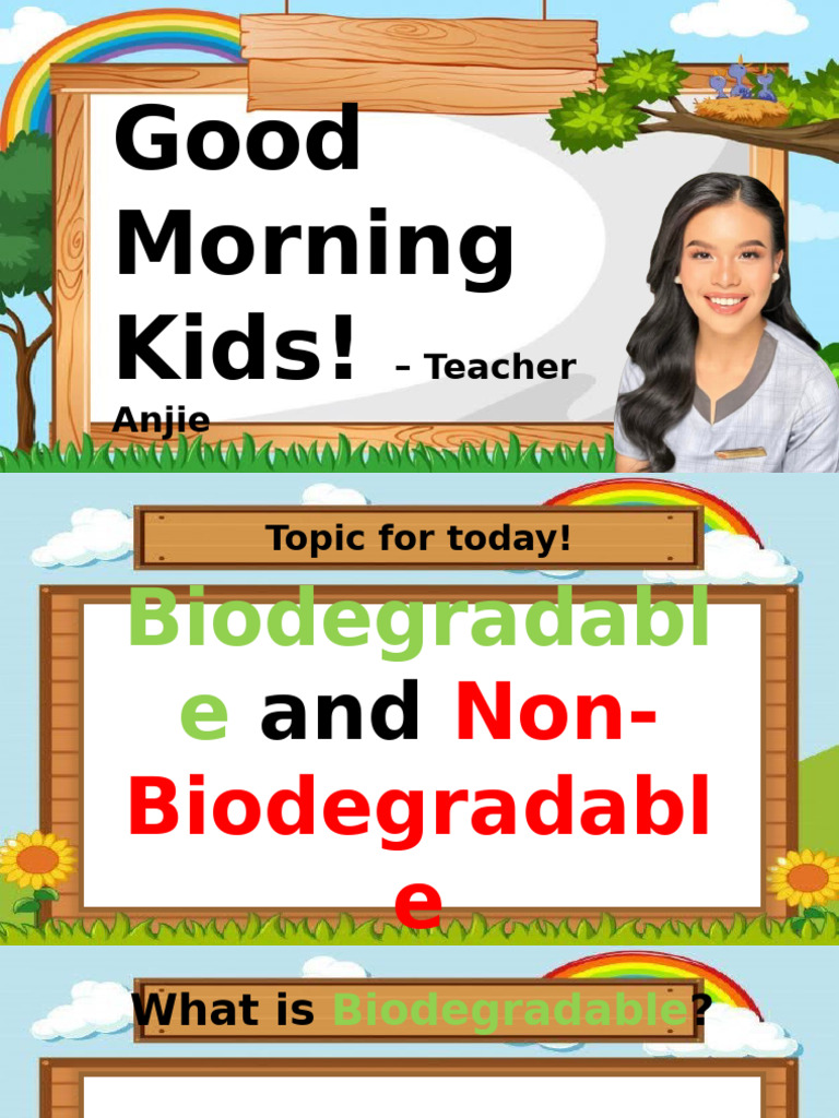 Biodegradable vs Non-Biodegradable for Kids | PDF