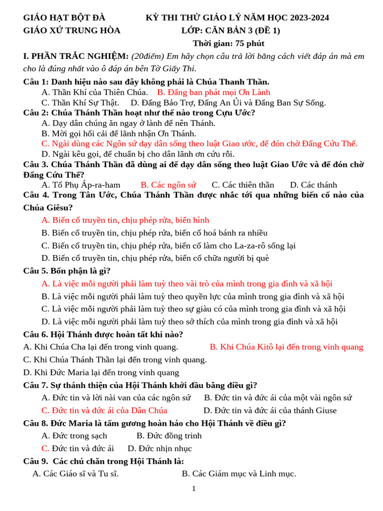 Đê Thi Thư CB3 | PDF