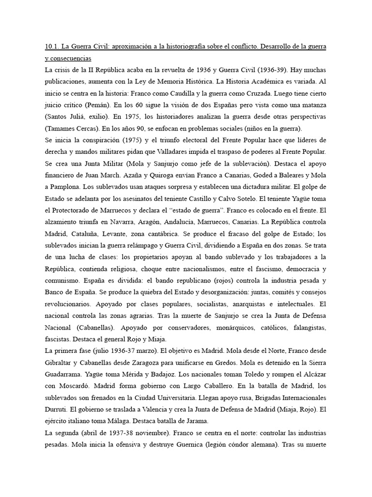 Tema 10 - La Guerra Civil (1936-39) | PDF | guerra civil Española ...