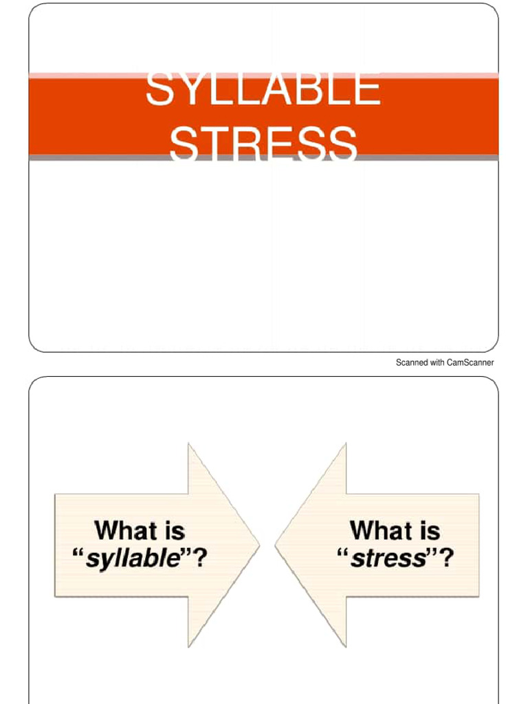 Syllable Stress | PDF