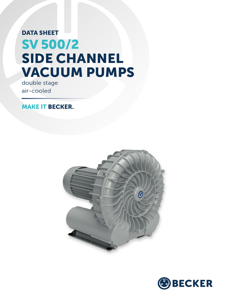 Ds Becker SV 500 2 Vacuum Pumps en | PDF | Pressure | Gases