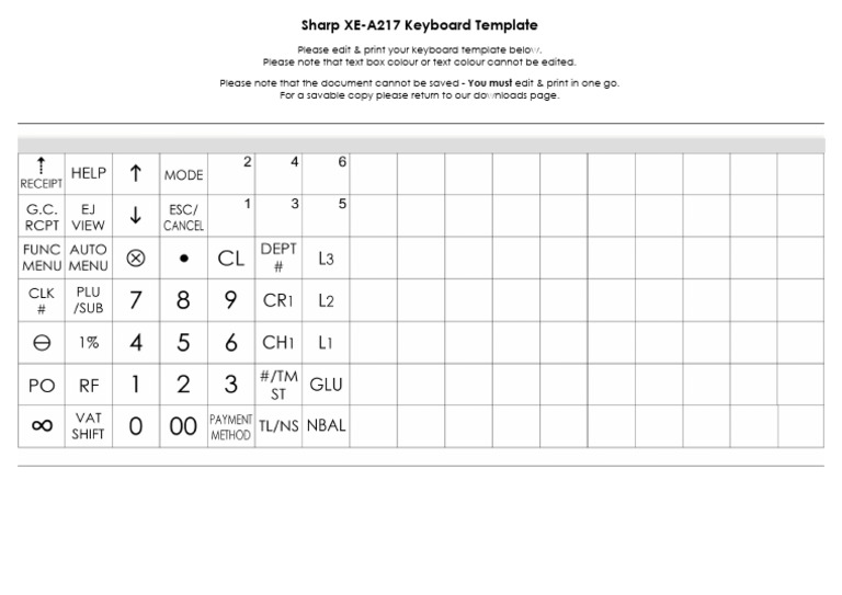 XE A217 Editable Keyboard SH | PDF