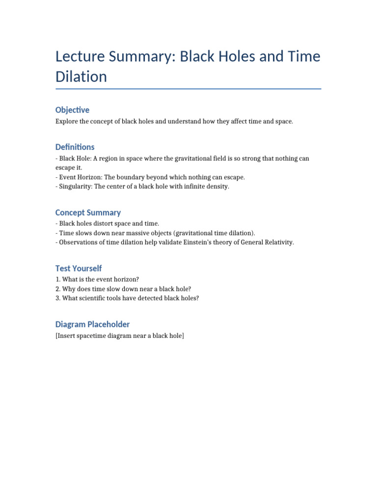 Scribd Notes Black Holes | PDF