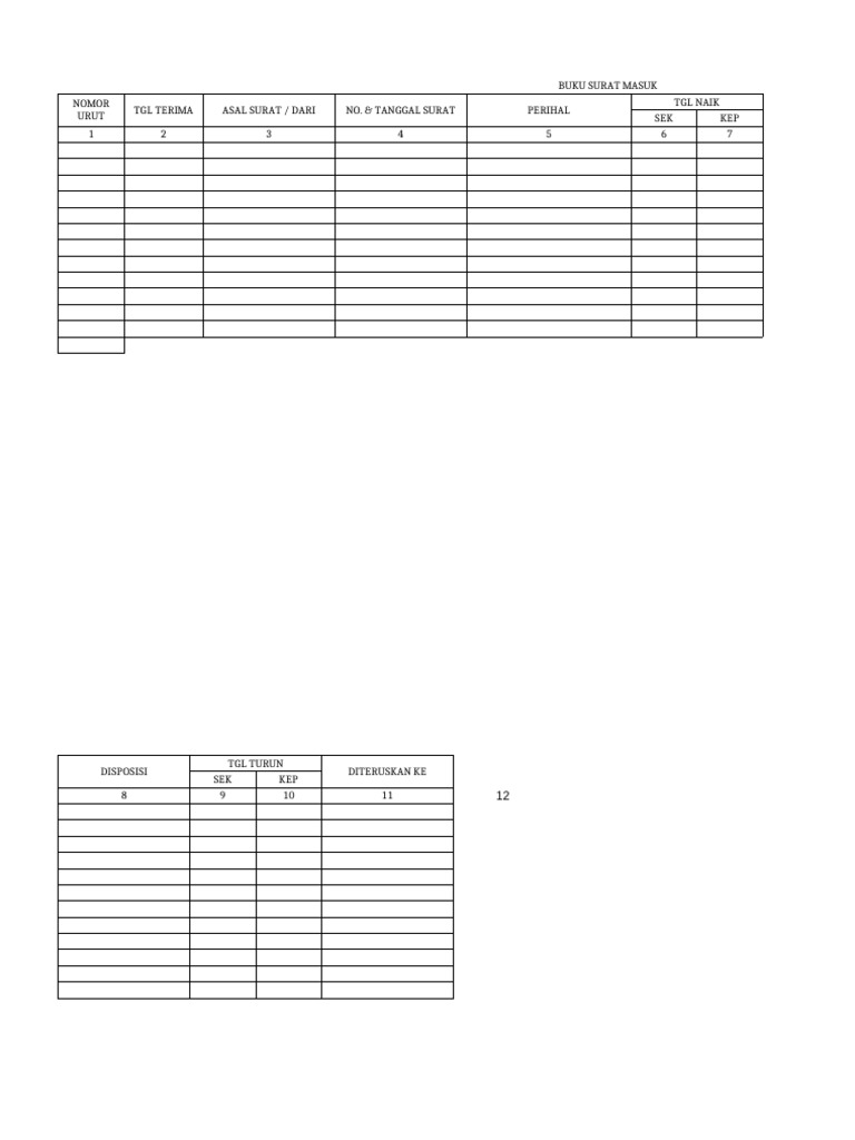 Buku Surat Masuk | PDF