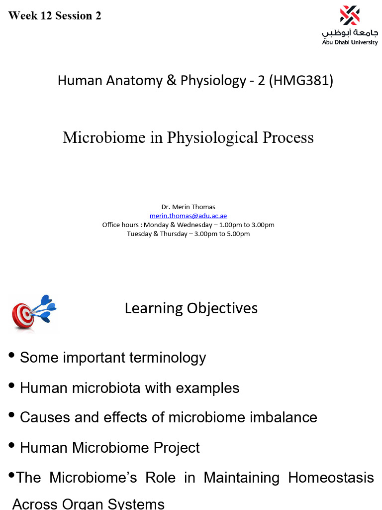 Week 12 (2) - Microbiome in Physiological Process | PDF | Microbiota ...