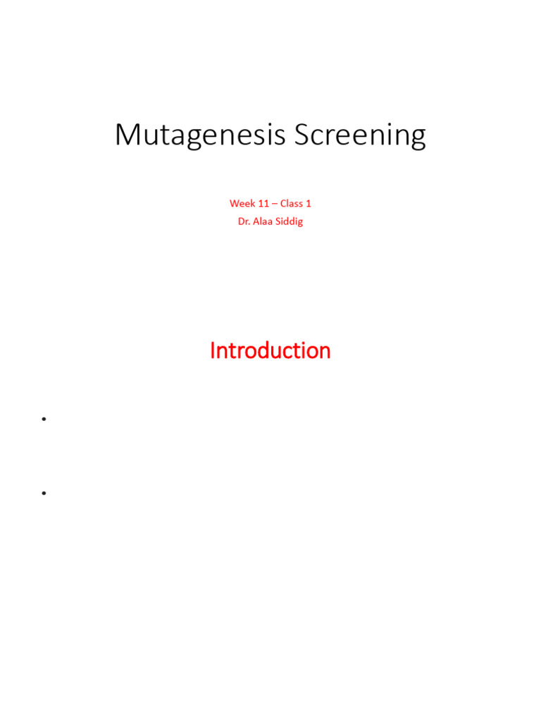 Mutagenesis Screening Techniques Explained | PDF | P53 | Gene