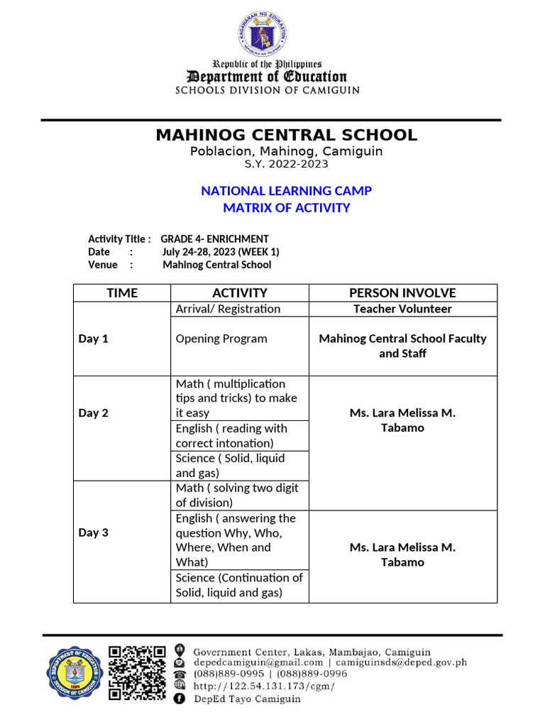Learning Matrix MCS | PDF
