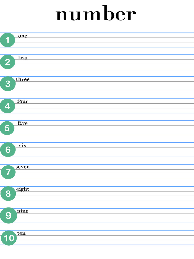 Red Blue Pencil Handwriting Blank Practice Worksheet | PDF