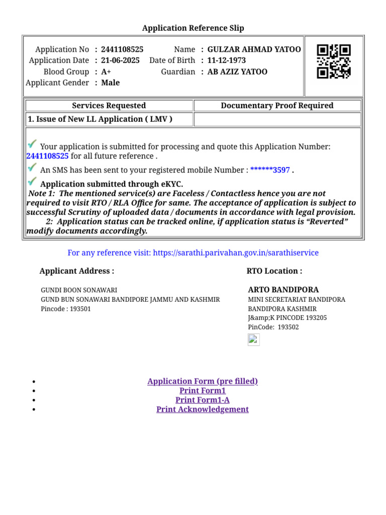 New LL Acknowledgement | PDF