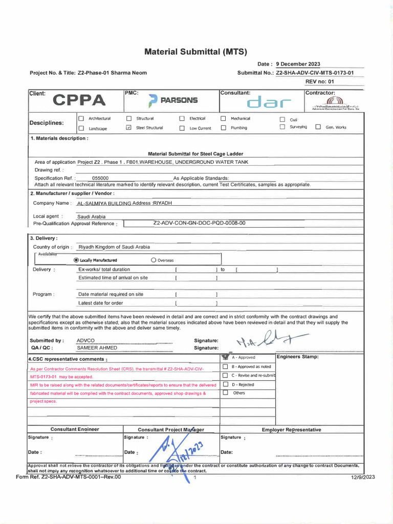 MAT CIV 0173 01 Cage Ladder | PDF