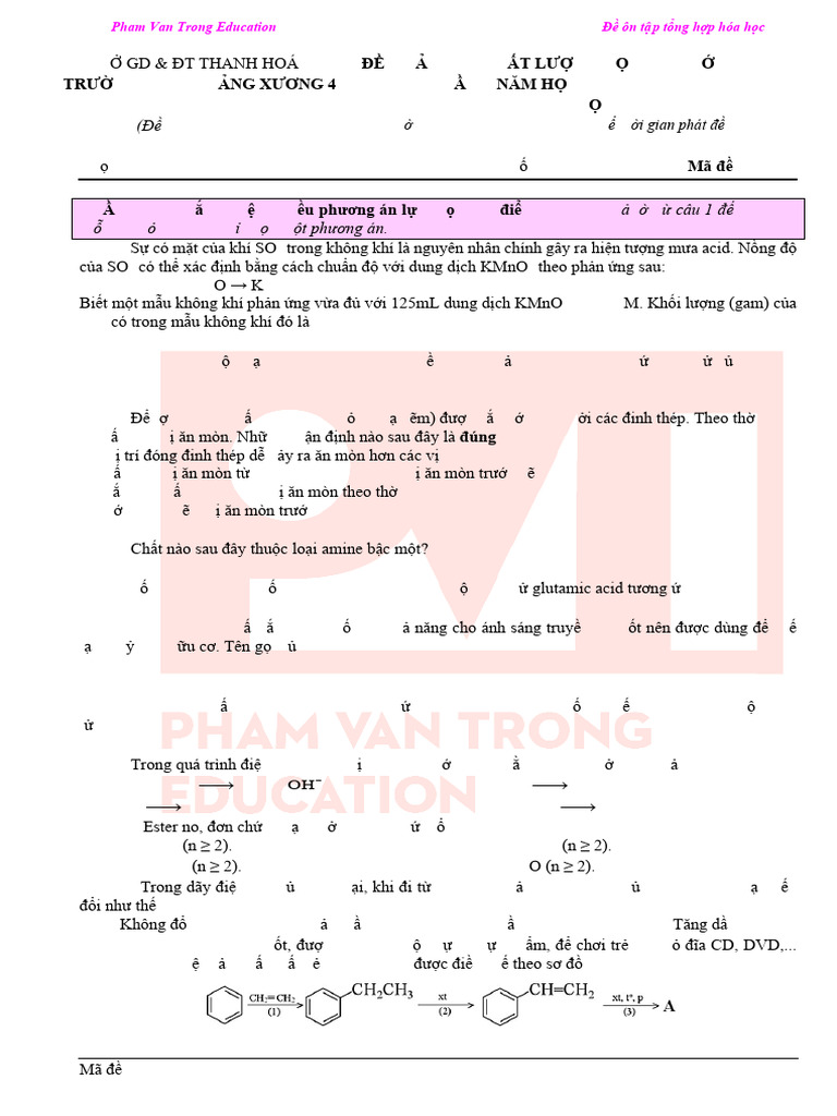 Đề Thi thử lần 2 - THPT Quảng Xương 4-Đề-đã gộp | PDF