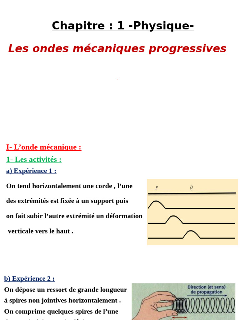 Cours 1 Physique Eleve TRAFI 2BAC | PDF | Vagues | Mouvement (Physique)