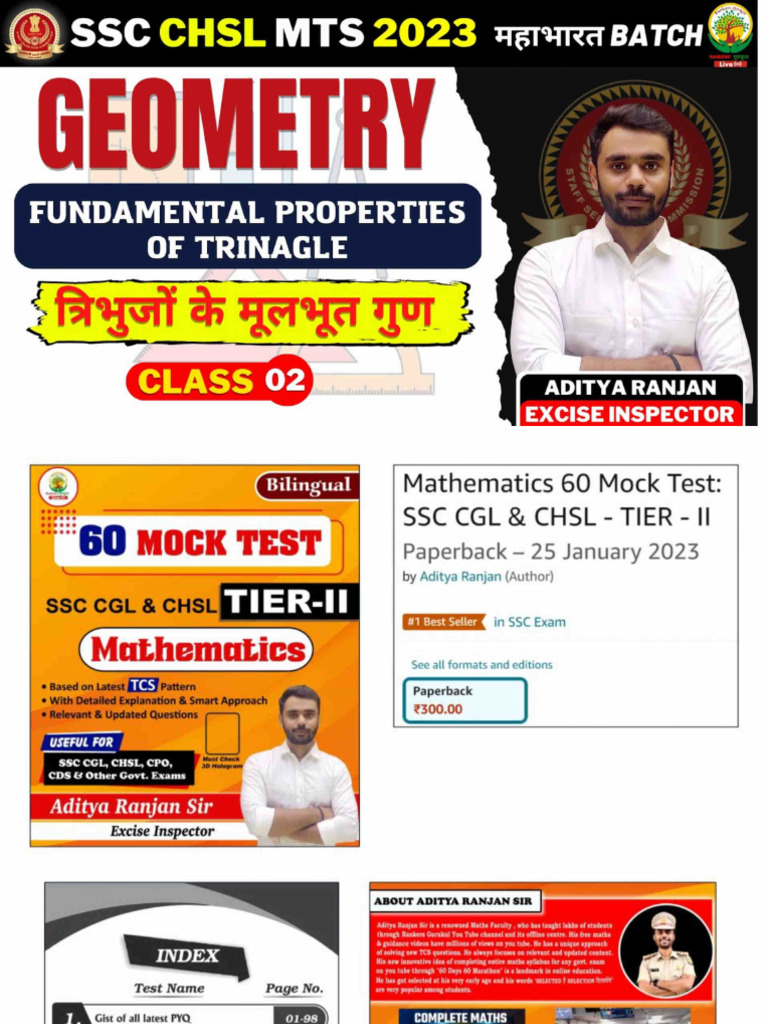 Day 20 Geometry Fundamental Properties of Triangle Mahabharat Batch | PDF