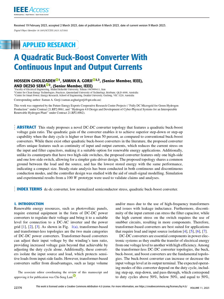 A Quadratic Buck-Boost Converter With Continuous Input and Output Currents | PDF | Electronic ...