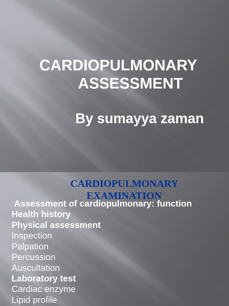 Cardiopulomonary Assessment2025 | PDF | Heart | Heart Valve