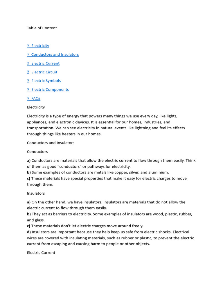 Electricity Class 7 Igcse | PDF | Electric Current | Series And ...