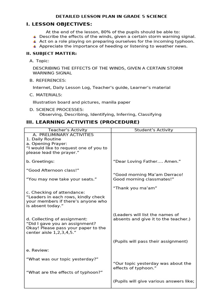 Grade 5 Science: Storm Signals Lesson | PDF | Typhoon | Tropics