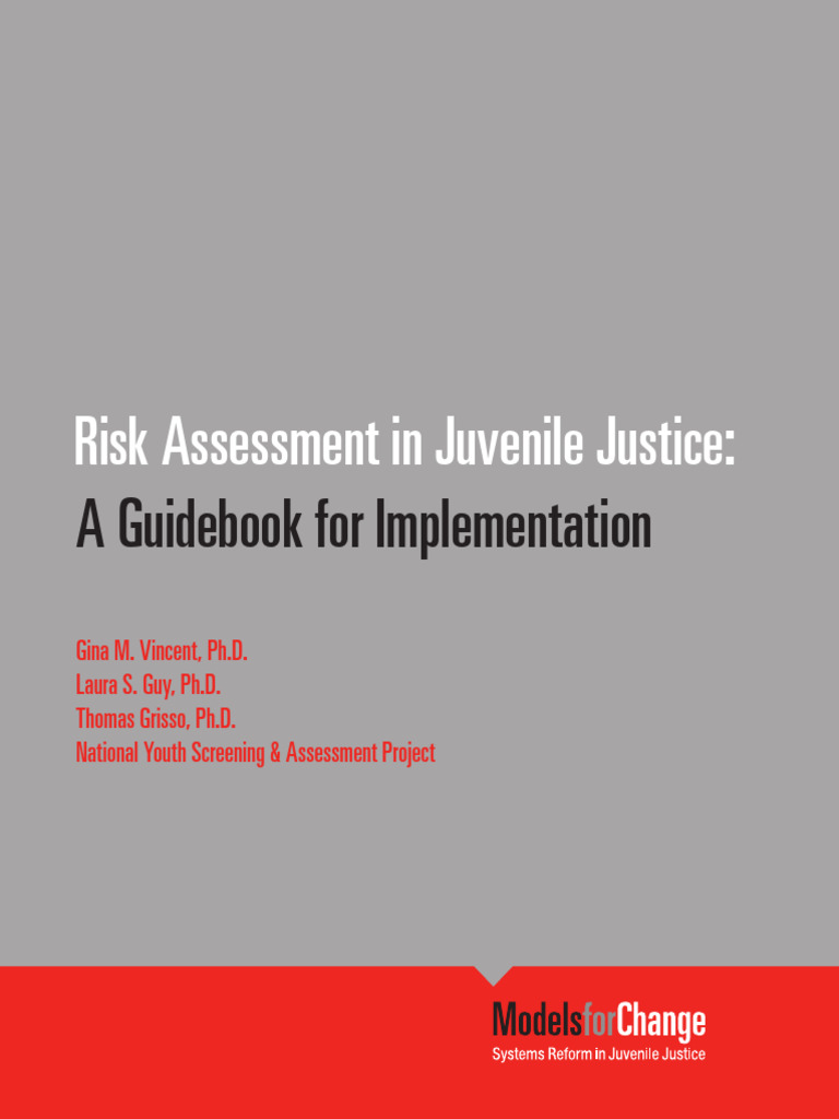 Risk Assessment in Juvenile Justice A Guidebook For Implementation ...