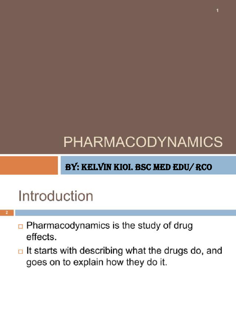 Pharmacodynamics For Handout | PDF