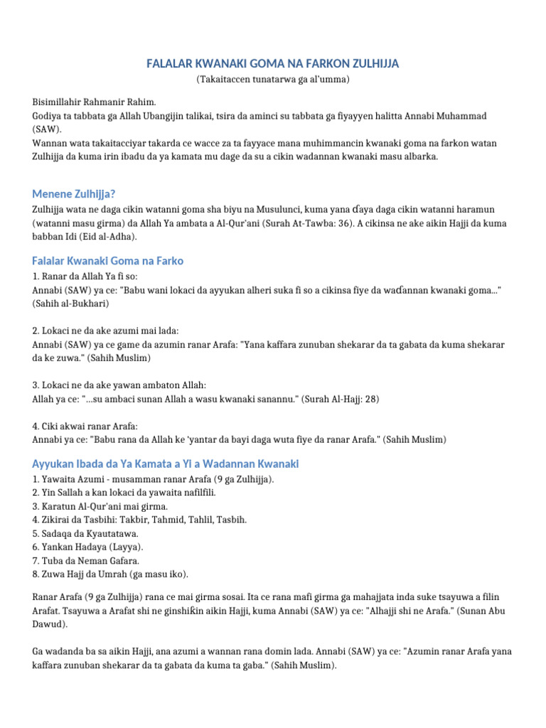 Flyer Falalar Zulhijja Updated | PDF | Islamic Jurisprudence | Semitic Words And Phrases