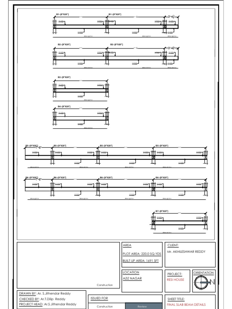 Terrace Slab Beam Details | PDF