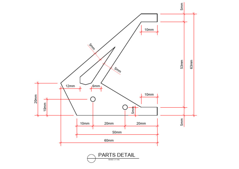 Parts Detail Shop Drawing 5mm Right Side Hole | PDF