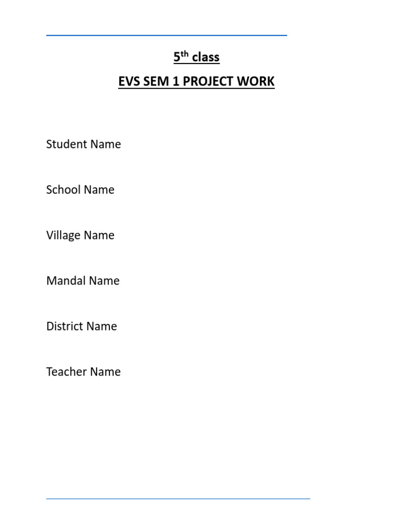 Chaduvu Class 5 EVS Project | PDF