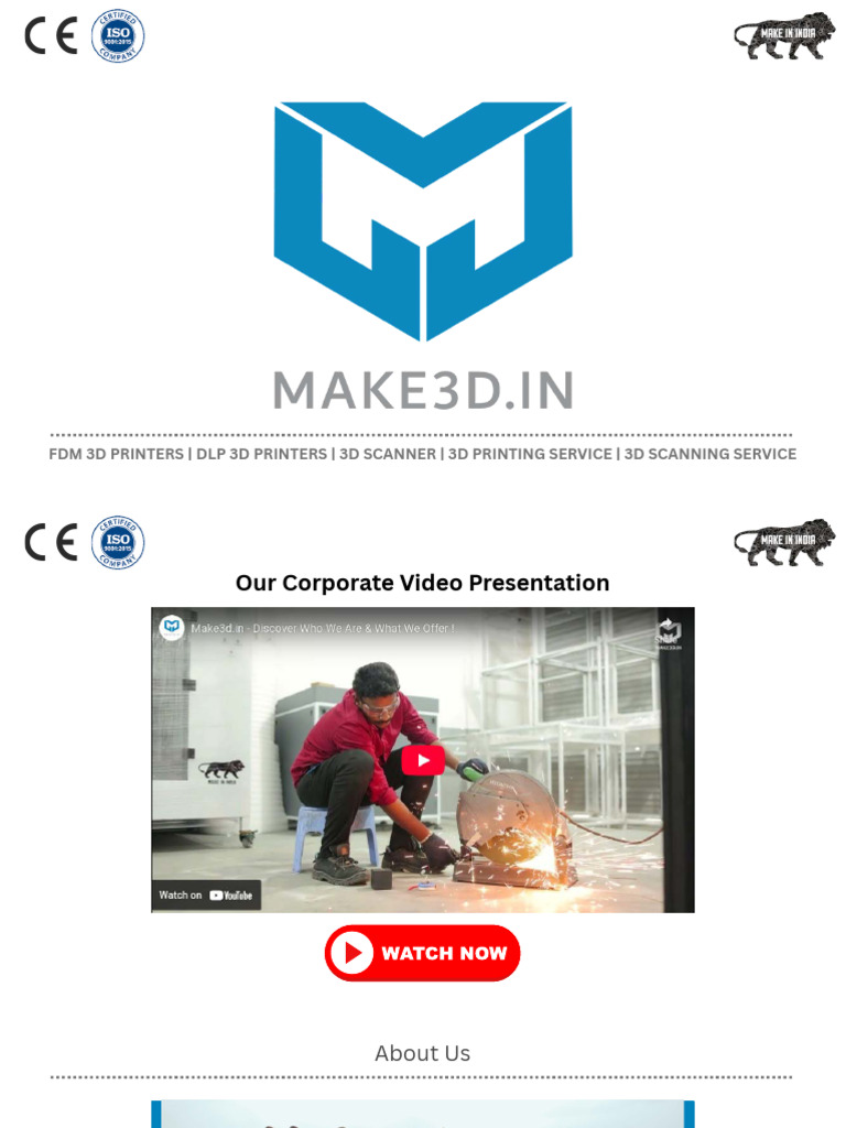 Company Profile Make3d.in Surat Gujarat | PDF | 3 D Printing | Image ...