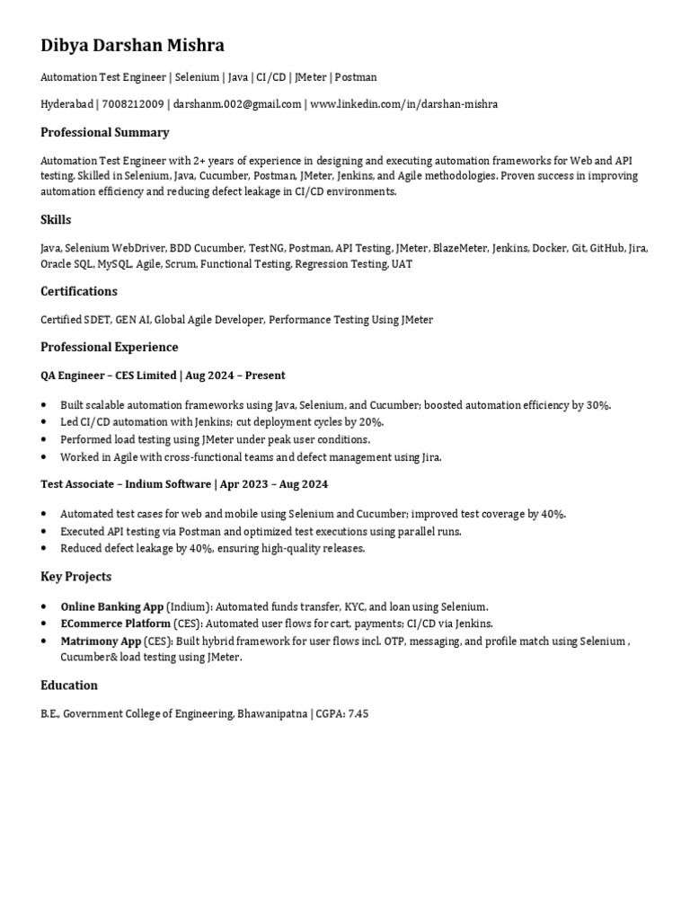 Darshan - Resume - EXP 2 | PDF