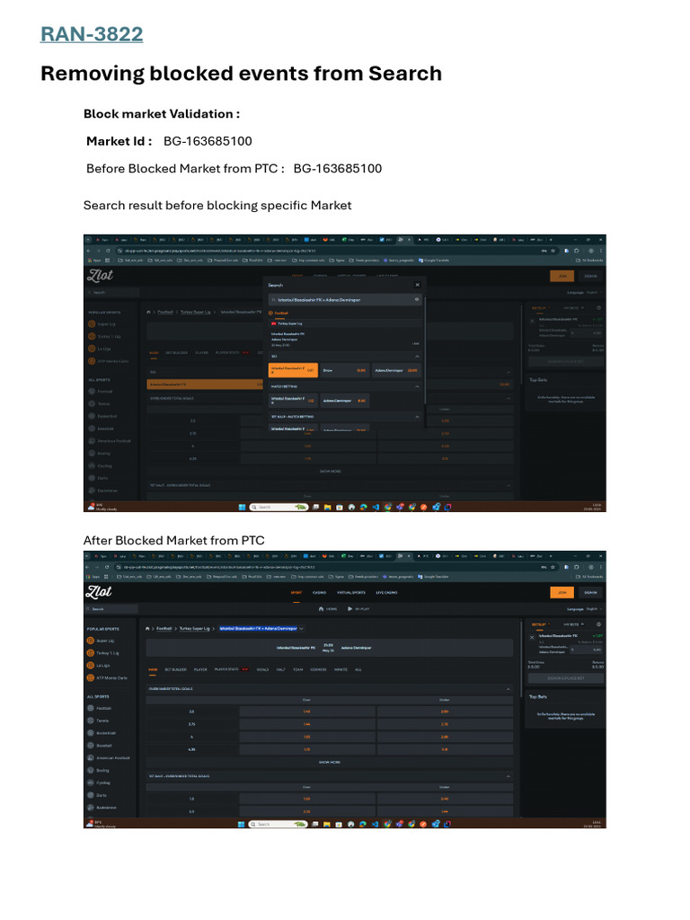 Block Market and Event Validation Process | PDF